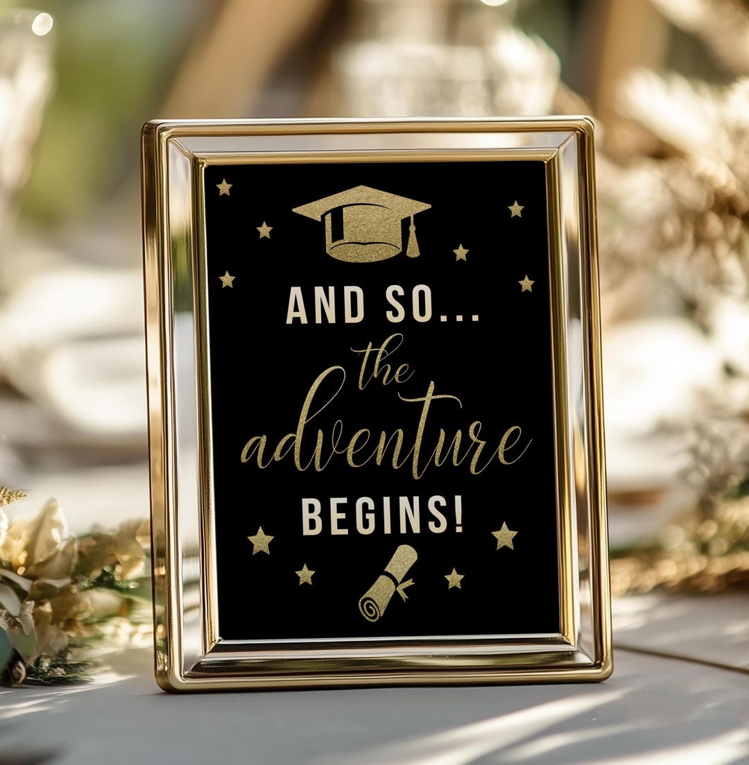 Graduation Party Sign, and so the Adventure Begins - Etsy