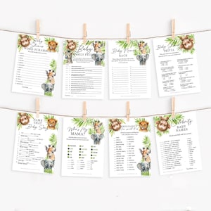 Safari Jungle Animal Baby Shower Games Bundle - Etsy