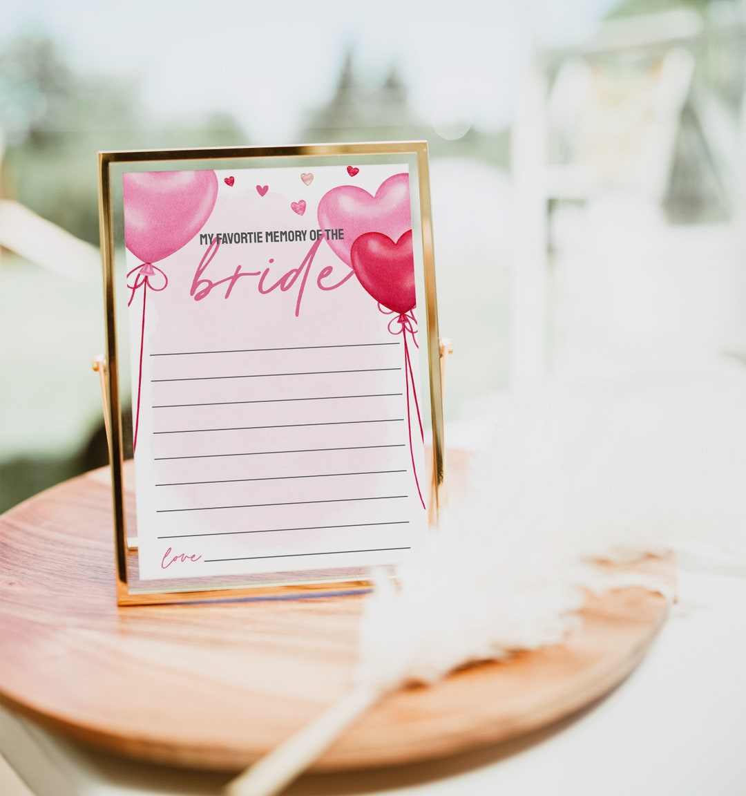Galentine's Bridal Shower Games: Favorite Memory of the Bride - Etsy