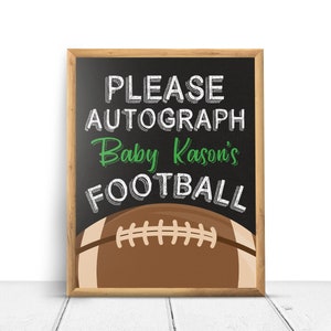 Editable Football Autograph Sign for Baby Shower - Etsy
