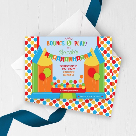 Bounce Birthday Party Downloadable Invitations