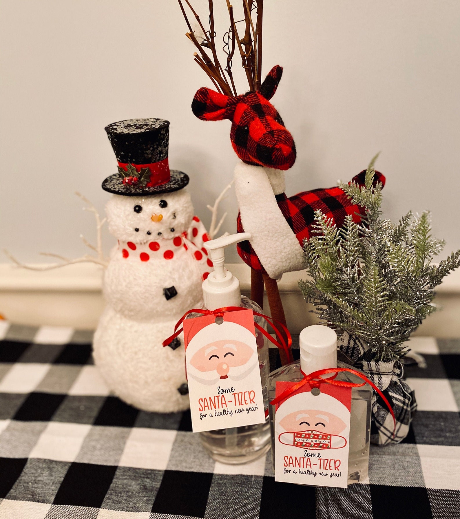 Customizeable Santa-tizer Printable Hand Sanitizer Tags Easy | Etsy