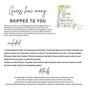 Guess How Many Lemon Drops Game for Wedding, Bridal Shower, Baby Shower ...