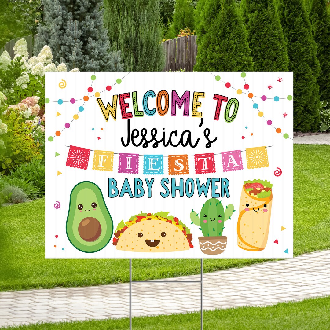 Taco Bout A Baby Shower Fiesta Yard Sign Drive by Drop off Welcome Sign ...