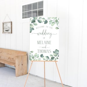 Editable Eucalyptus Welcome Sign Bridal Shower Welcome Sign, Lemon ...
