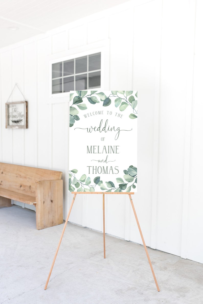 Editable Eucalyptus Welcome Sign Bridal Shower Welcome Sign - Etsy