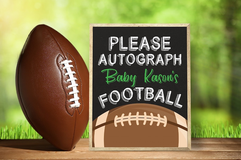 Editable Football Autograph Sign for Baby Shower - Etsy
