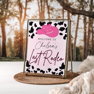 Last Rodeo Cowgirl Bachelorette Party Welcome Sign Printable - Bridal ...
