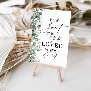 How Sweet It is Wedding Cake Cupcake Table Sign Decoration, Eucalyptus ...