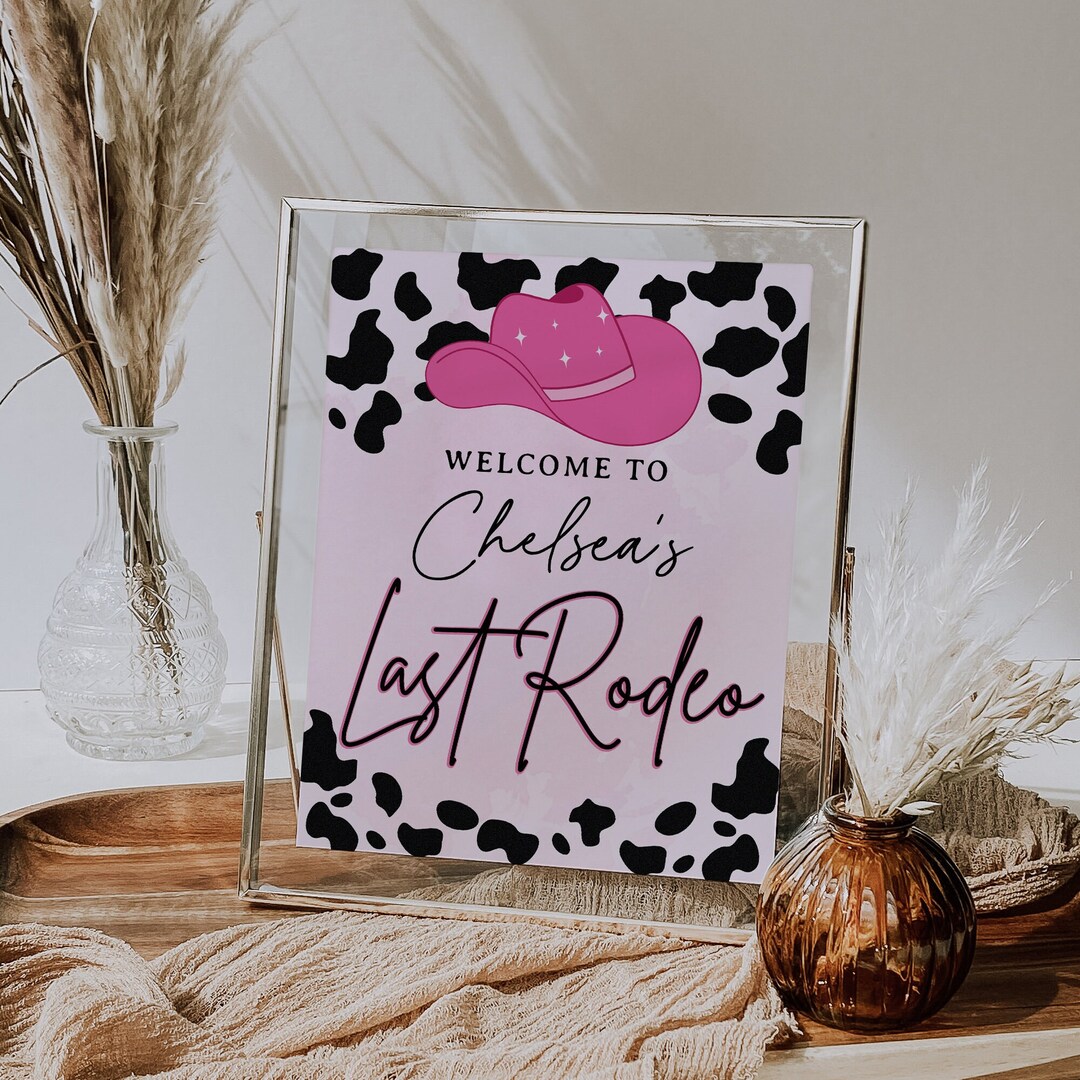 Last Rodeo Cowgirl Bachelorette Party Welcome Sign Printable - Bridal ...