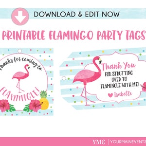 Flamingo Birthday Tags, Flamingle Favor Tags, Flamingo Summer Luau ...