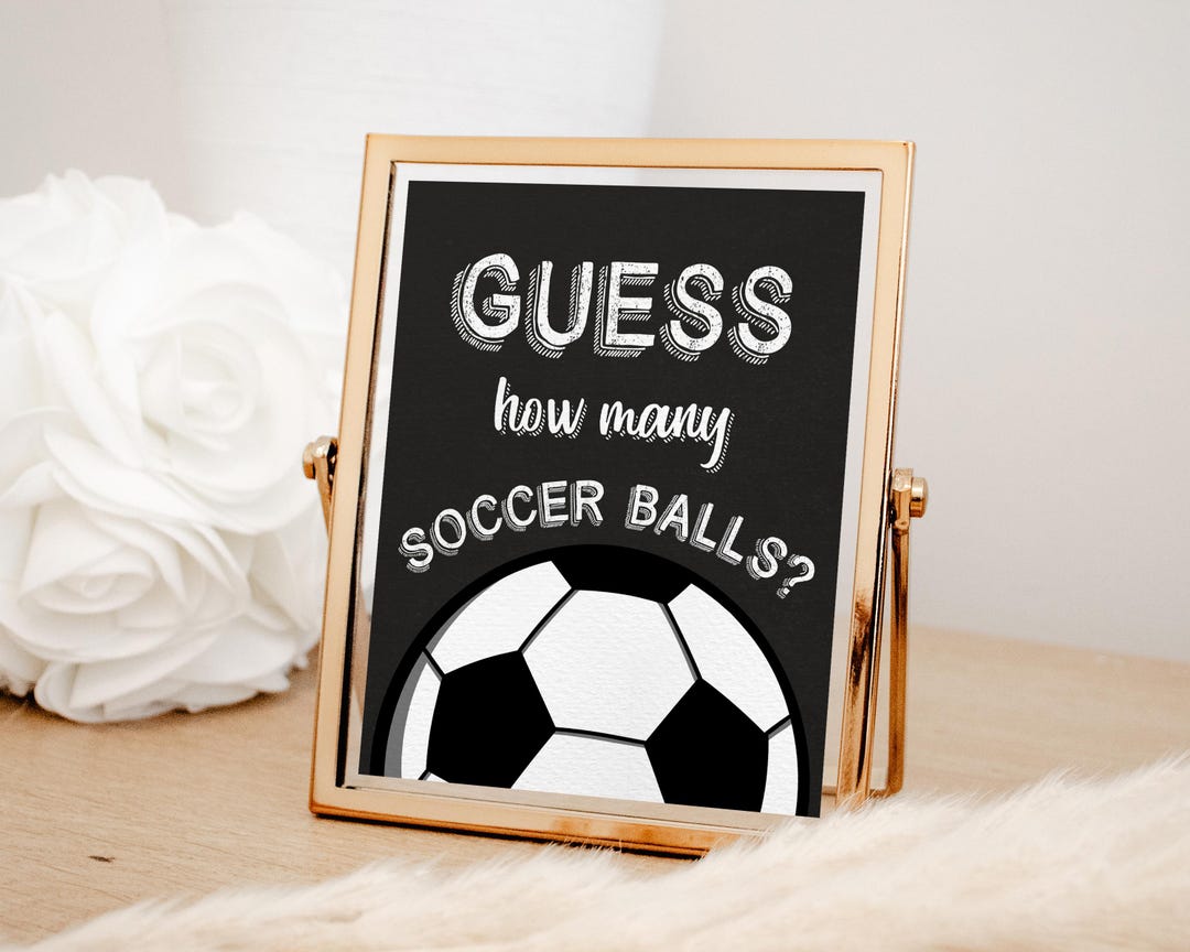 Guess How Many Soccer Balls Game Soccer Sports Baby Shower Printable ...
