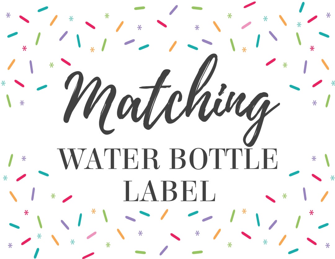 Matching Water Bottle Label - Etsy