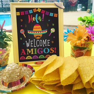 Fiesta Welcome Party Sign - Fiesta Party Decorations - Mexican Party ...