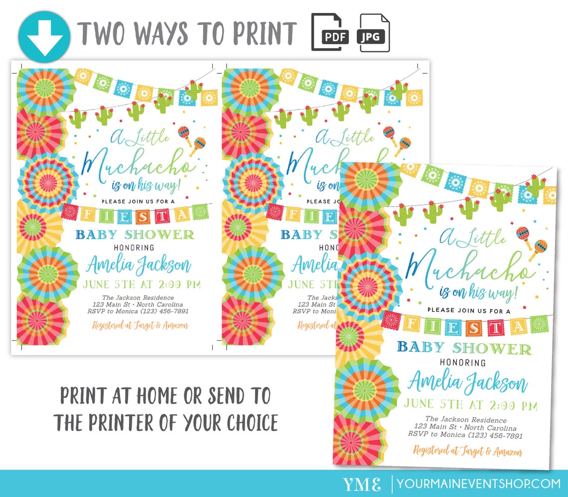 Fiesta Baby Shower Invitation Boy Fiesta Baby Shower Party - Etsy