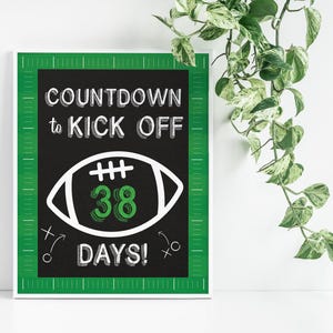 Football Sports Countdown Baby Shower Poster Sign Printable, 8x10 Corjl ...