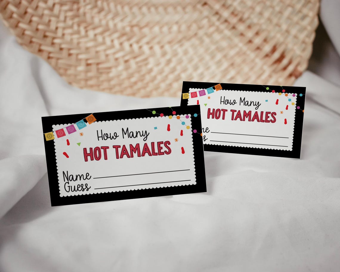 Guess How Many Hot Tamales Fiesta Baby Shower Game, Taco Bout A Baby ...