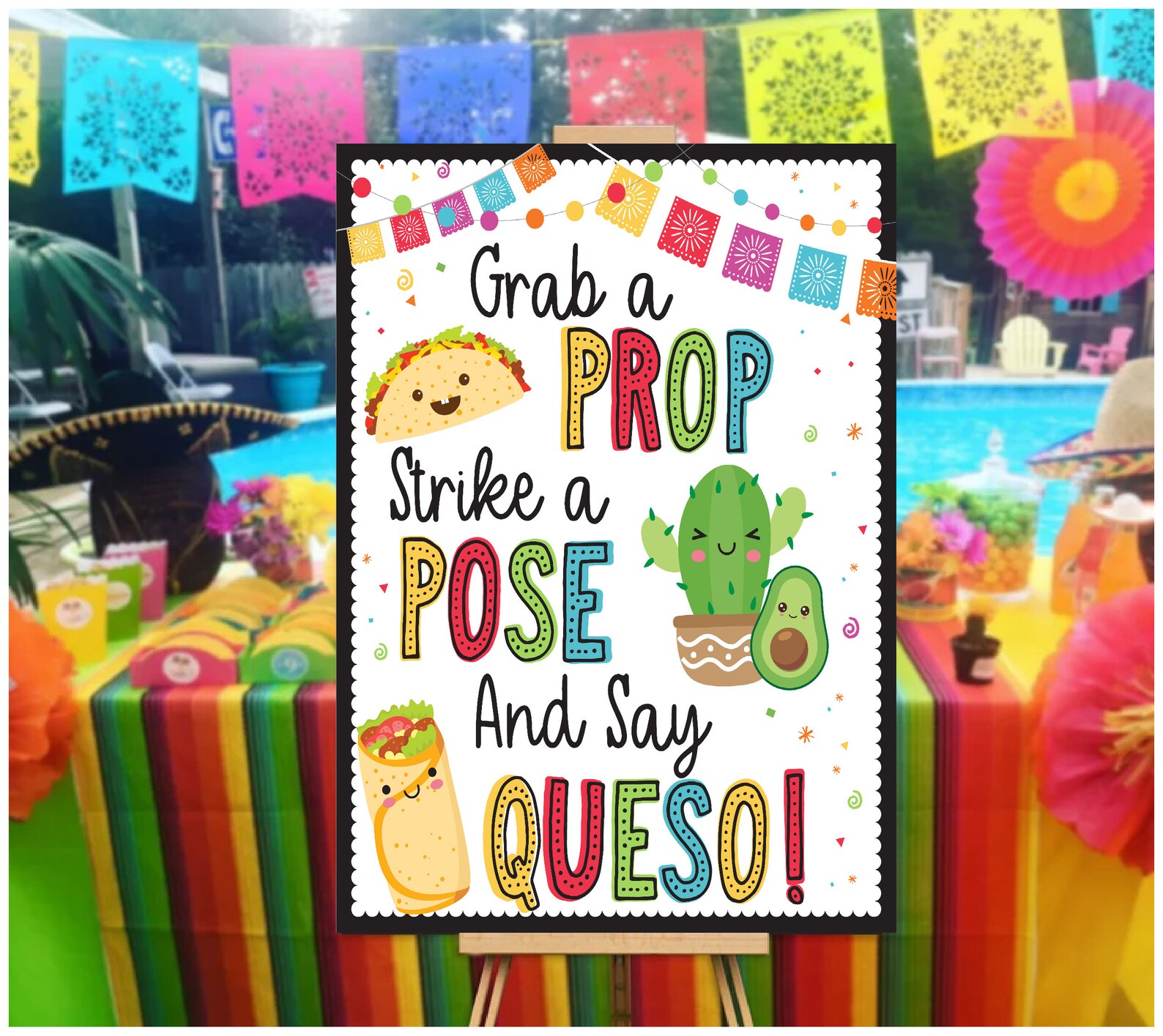Fiesta Photo Booth Sign, Fiesta Party Decorations, Taco Bout' Baby ...