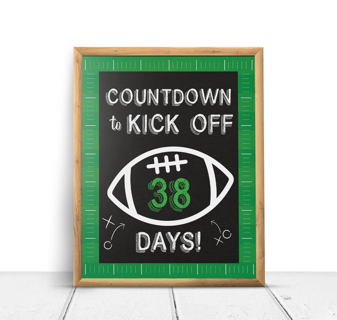 Football Sports Countdown Baby Shower Poster Sign Printable - Etsy