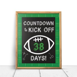 Football Sports Countdown Baby Shower Poster Sign Printable, 8x10 Corjl ...