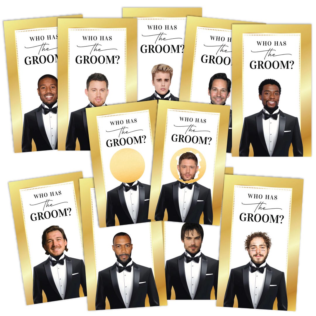 Who Has the Groom Game, Celebrity and Groom Scratch Off, Bridal Shower ...