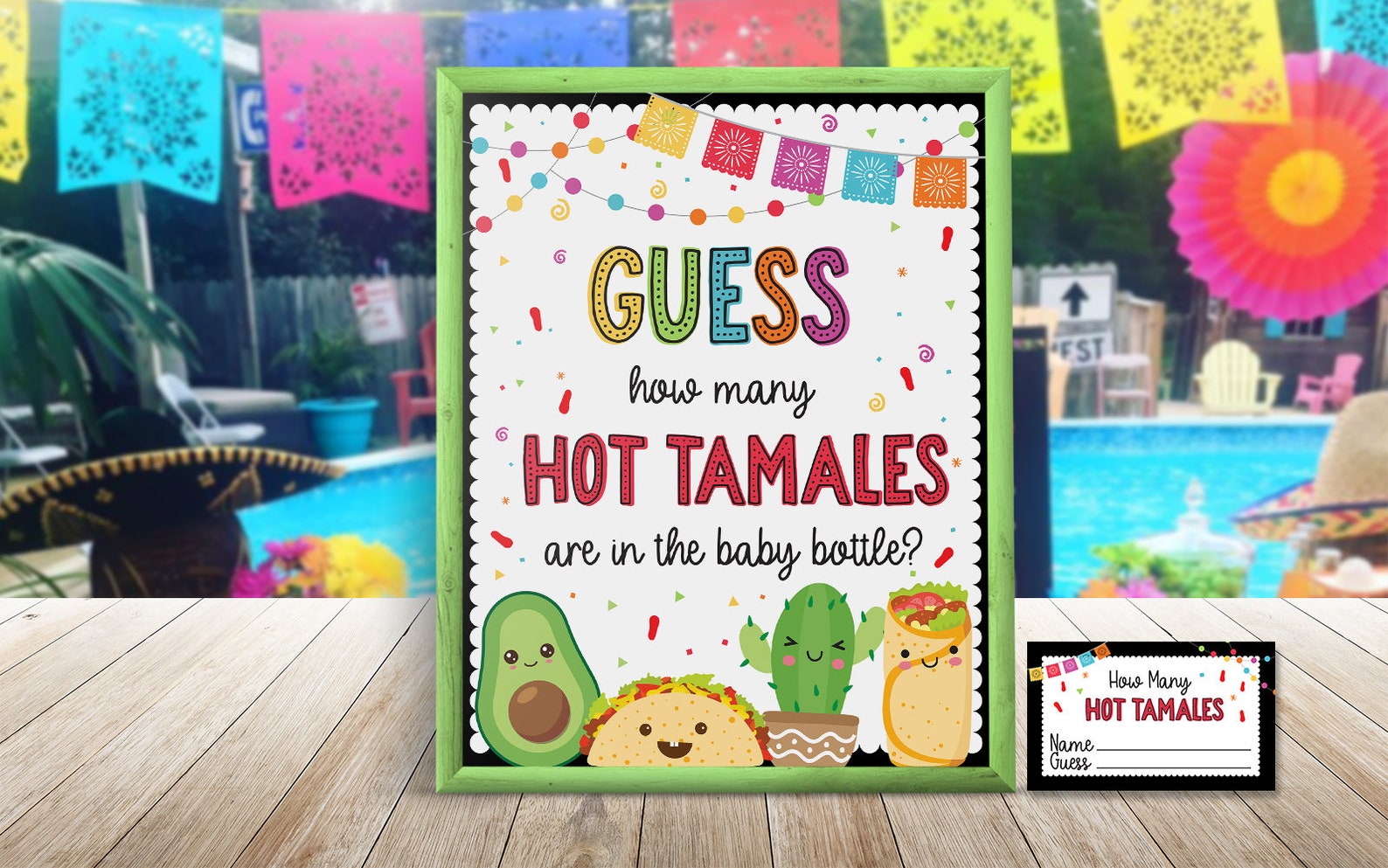 Guess How Many Hot Tamales Fiesta Baby Shower Game, Taco Bout A Baby ...