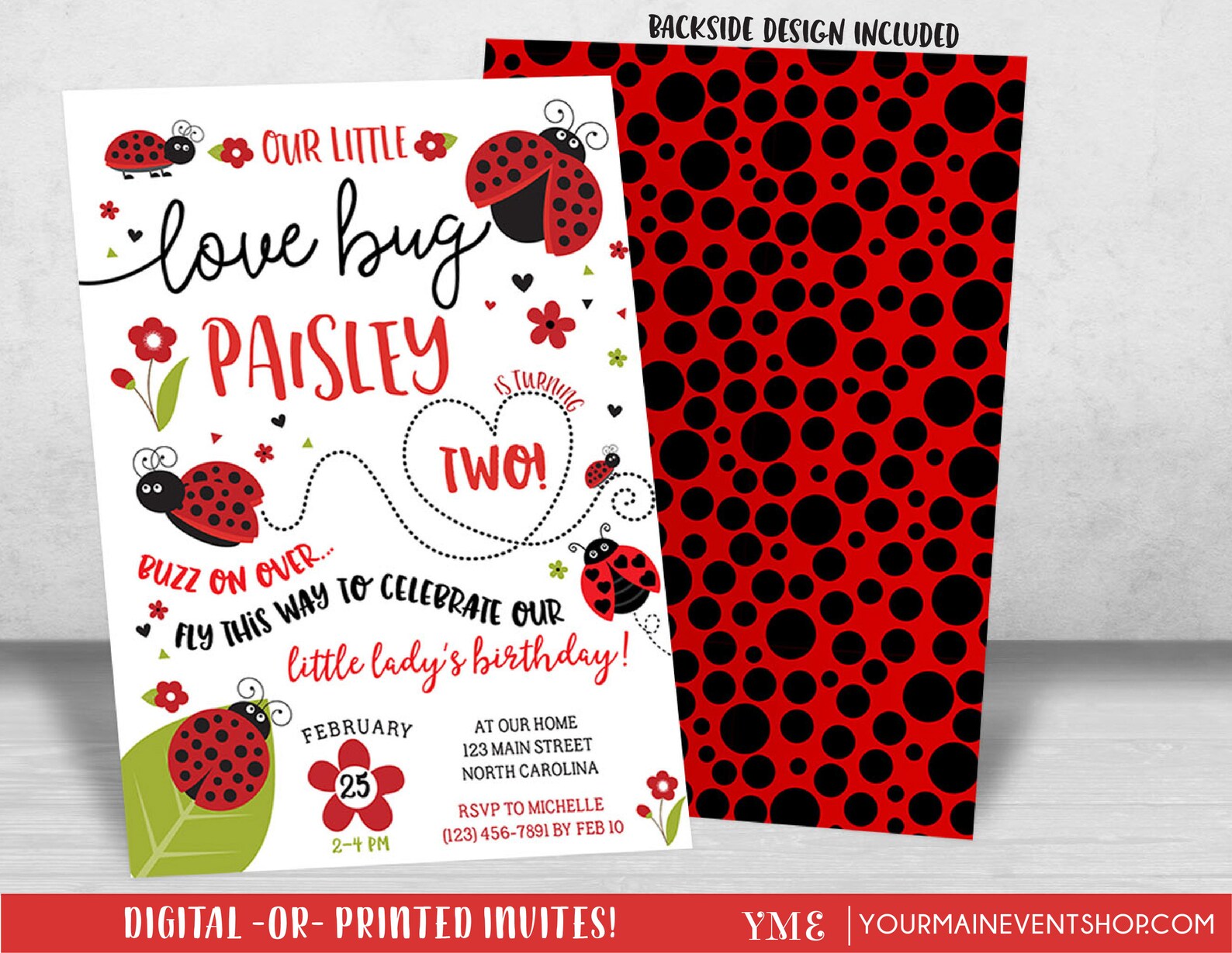 Ladybug Invitation Ladybug Birthday Invitation Ladybug Party | Etsy