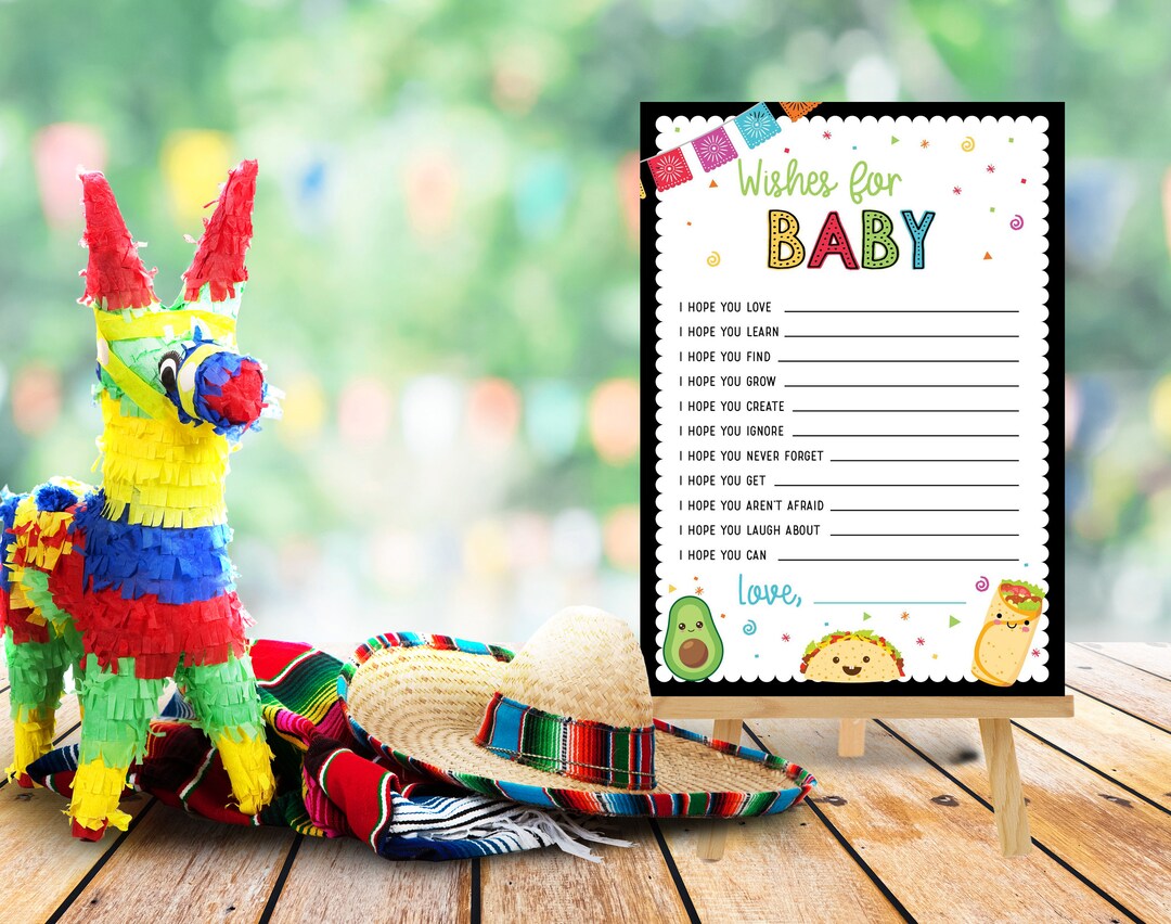 Fiesta Taco Wishes for Baby Shower Cards - Etsy