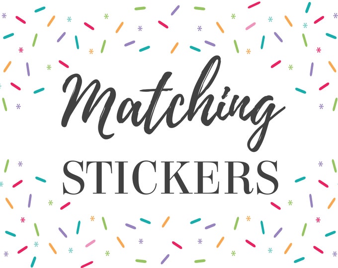 Matching Stickers Favor Stickers Thank You Stickers - Etsy