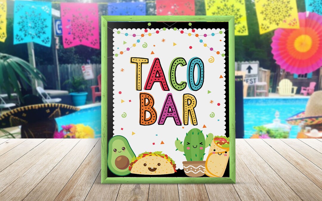 Taco Bar Baby Shower Party Sign - Etsy