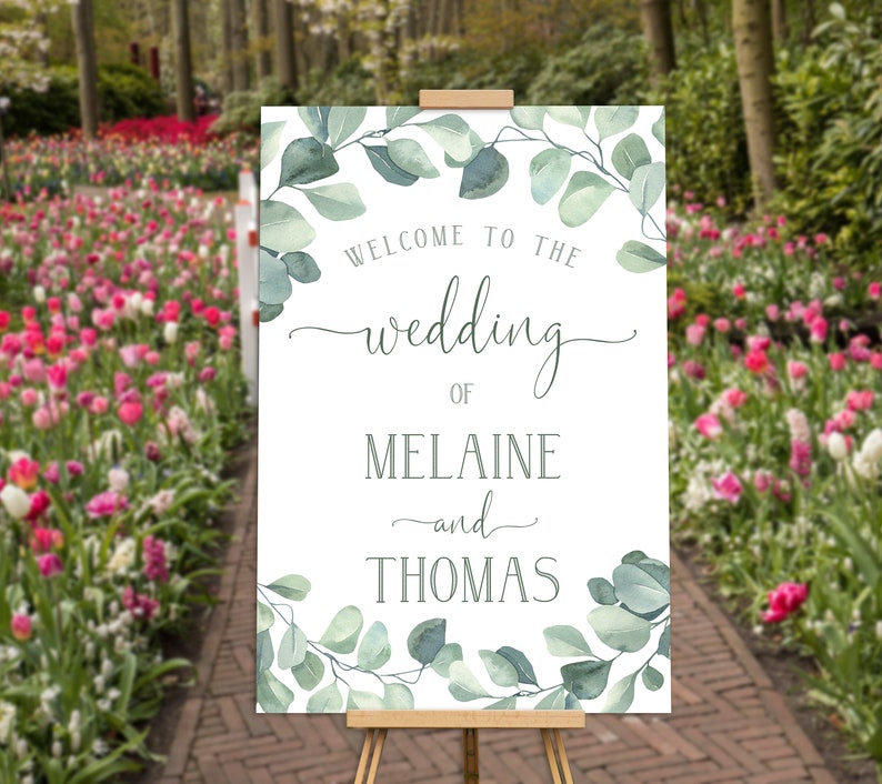 Editable Eucalyptus Welcome Sign Bridal Shower Welcome Sign - Etsy