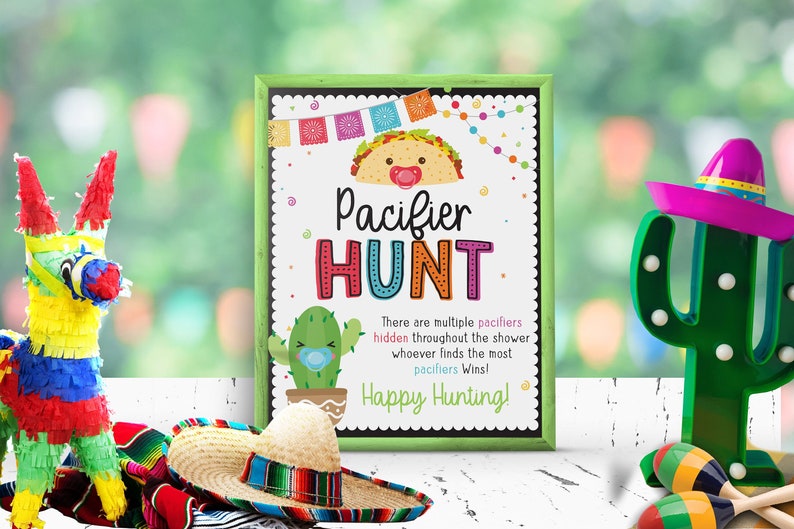 Fiesta Baby Shower Game Pacifier Hunt, Instant Download Digital File - Etsy