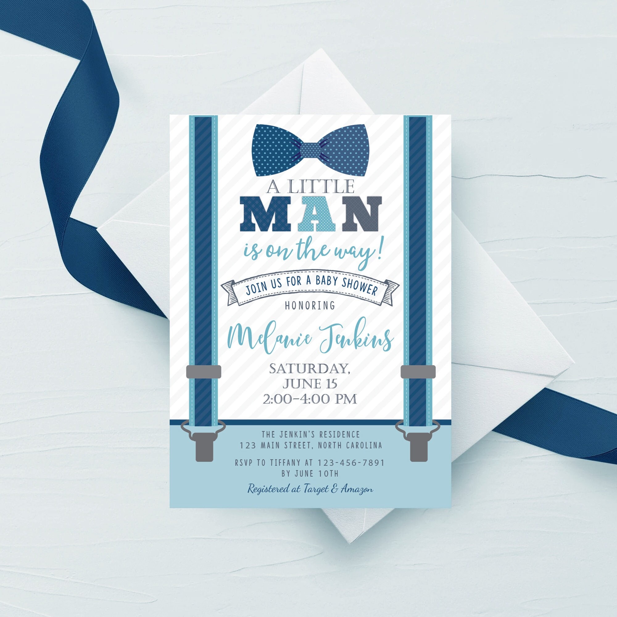 Little Man Baby Shower Invitations