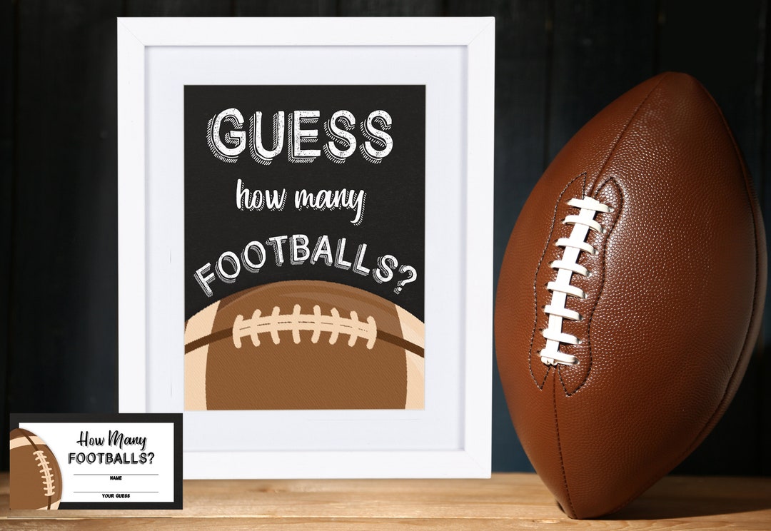 Guess How Many Footballs Sports Baby Shower Game - Etsy