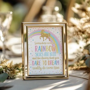 Unicorn Party Sign • Unicorn Birthday Party Sign • Somewhere Over the ...