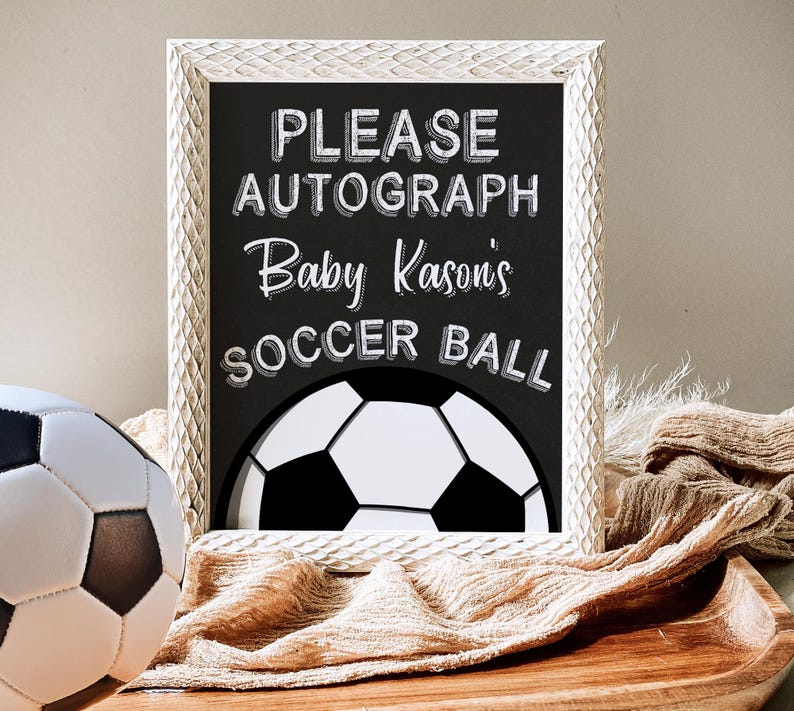 Soccerball Sports Autograph Baby Shower Poster Sign - Etsy