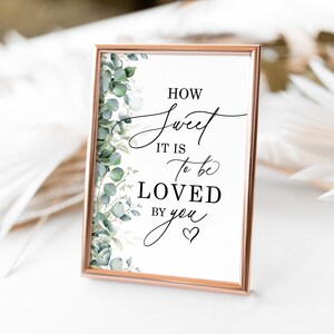 How Sweet It is Wedding Cake Cupcake Table Sign Decoration, Eucalyptus ...