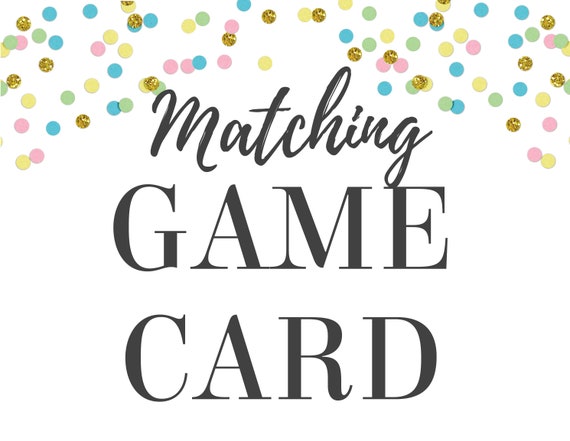 Matching Game Card by Your Main Event Prints | Catch My Party