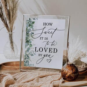 How Sweet It is Wedding Cake Cupcake Table Sign Decoration, Eucalyptus ...