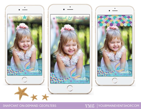 Mermaid Birthday Snapchat Geofilter Personalized Custom Mermaid Party ...