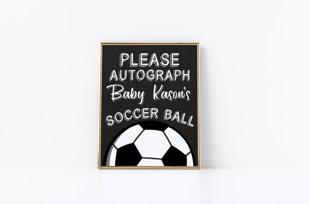 Soccerball Sports Autograph Baby Shower Poster Sign Printable ...