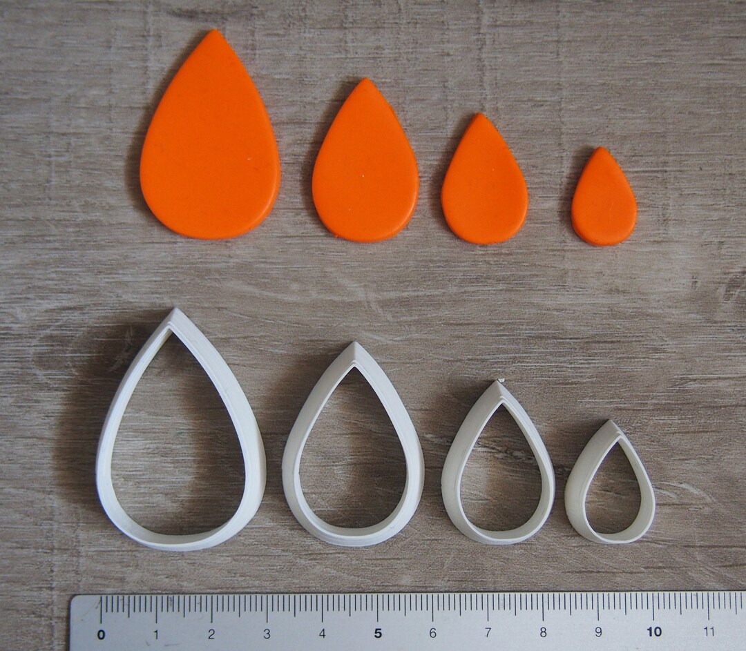 Teardrop Cutters ( Clay Cutters, Set of Cutters, Polymer Clay Cutter ...