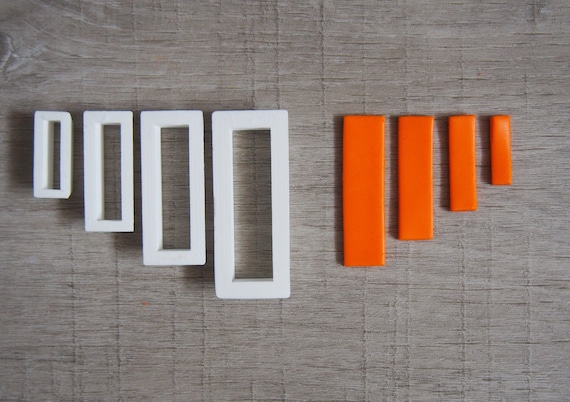 Rectangle lined polymer clay cutter Craft Supplies & Tools Ceramics ...