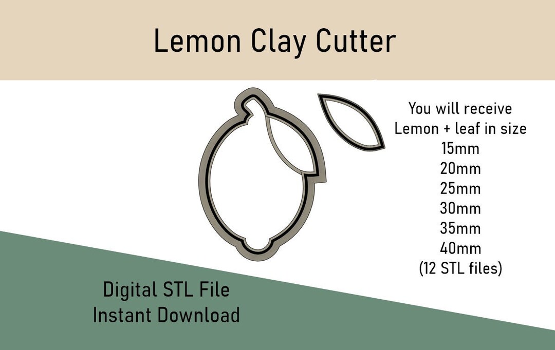 Lemon Clay Cutter - STL File for 3D Printing (digital Download) - Etsy