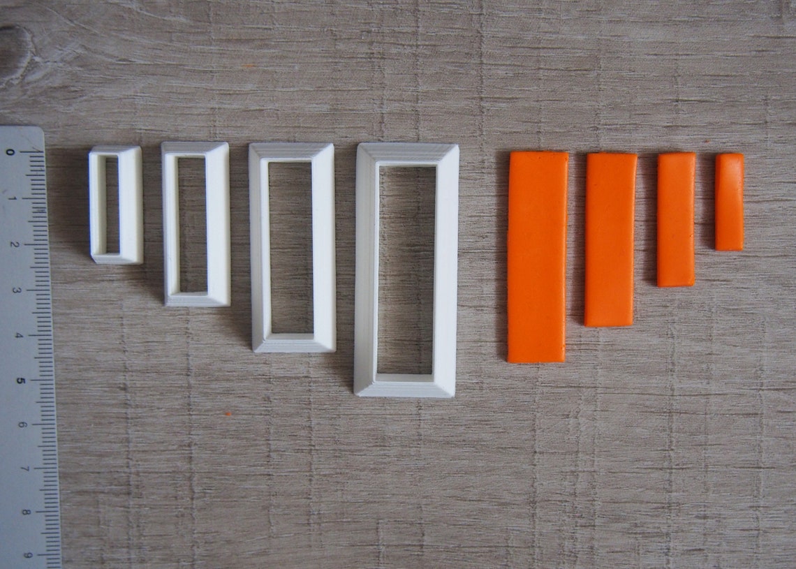 Rectangle Cutters ( Rectangular Cutters, Polymer Clay Cutter, 3d ...