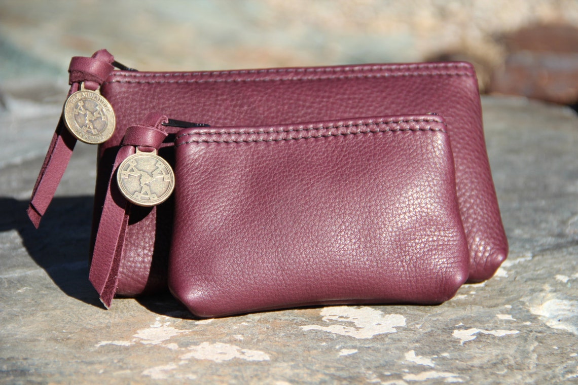 Small Leather Zipper Pouch - Etsy