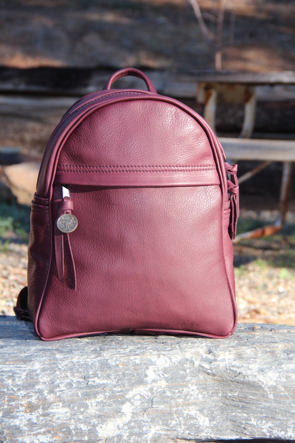 Leather Zip Day Backpack - Etsy