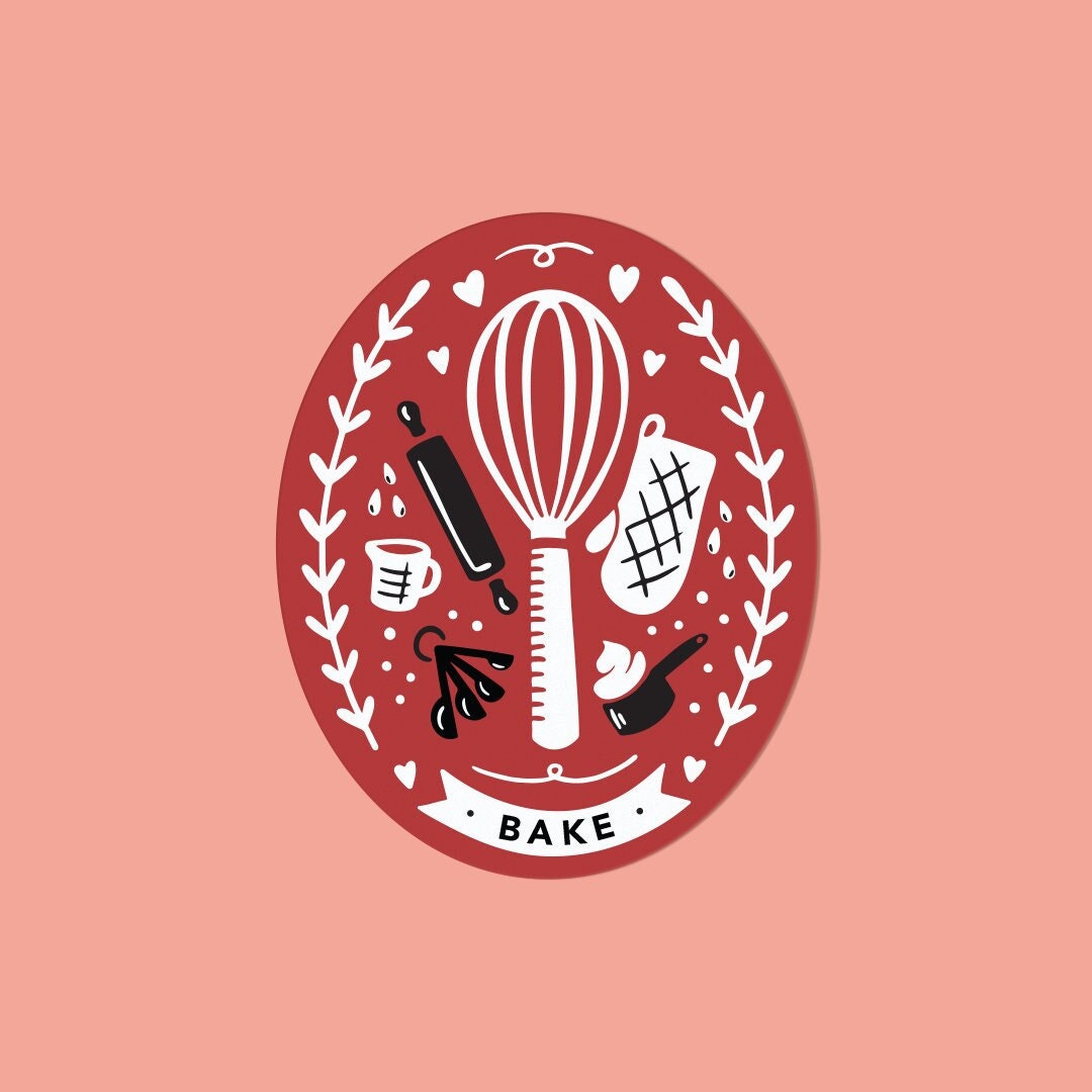 Baker's Club Vinyl Die-cut Stickers - 2.5x3" - Red - Black - Maker ...