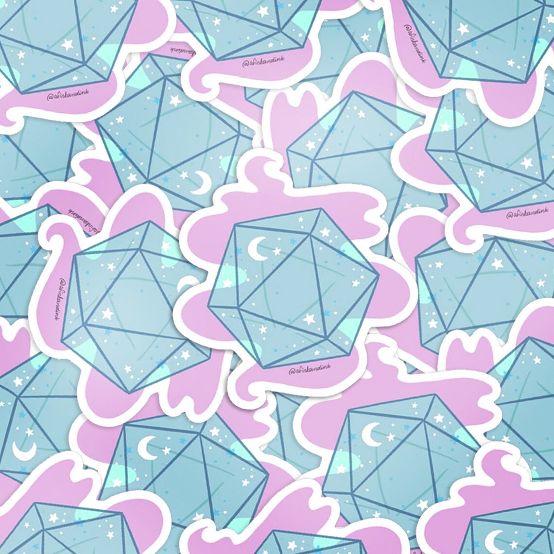 D20 Dungeons and Dragons Magic Vinyl Die-cut Stickers | Etsy