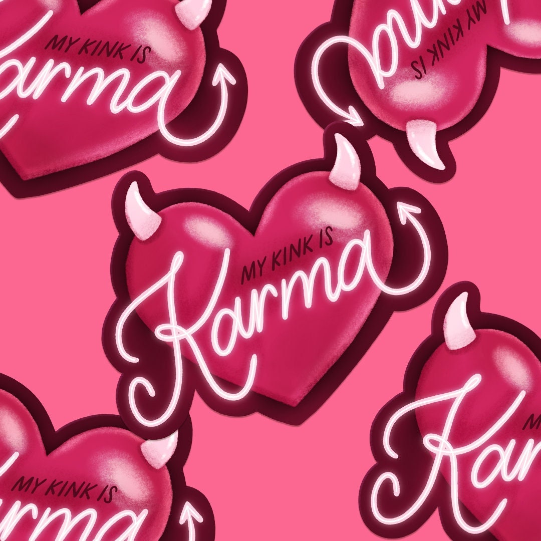 My Kink is Karma Neon Heart Vinyl Stickers - 3x2.4" - Midwest Princess ...